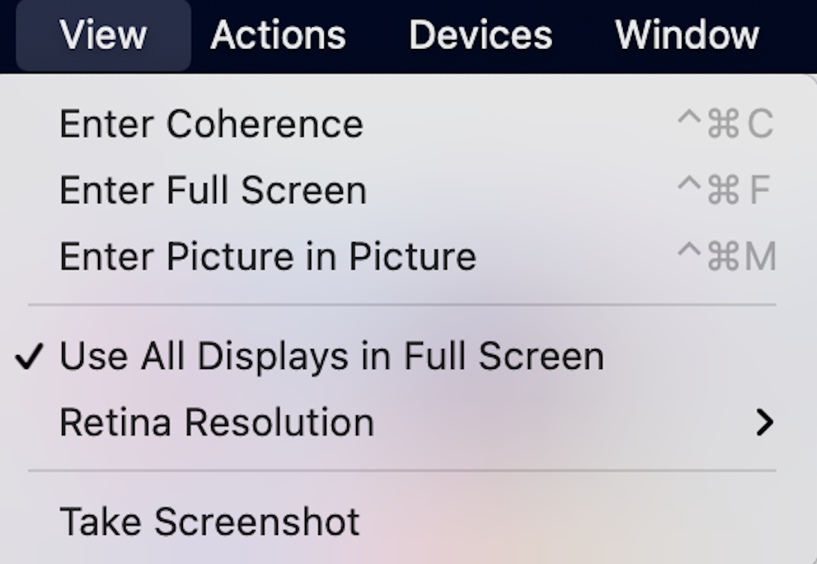 KB Parallels: Virtual Machine is not extended to the second display in Full Screen with 'Use all ...